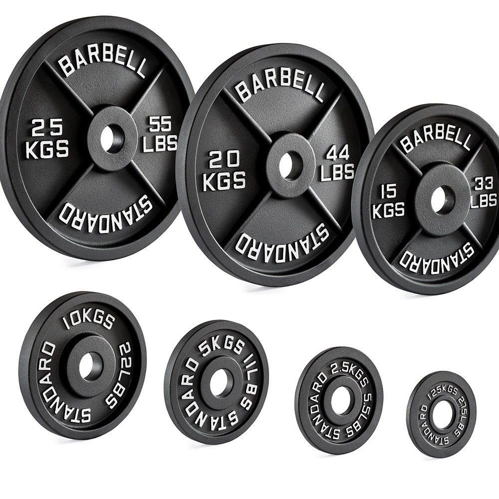 Standard Barbell Olympic Plates - Old school gietijzeren halterschijven ...