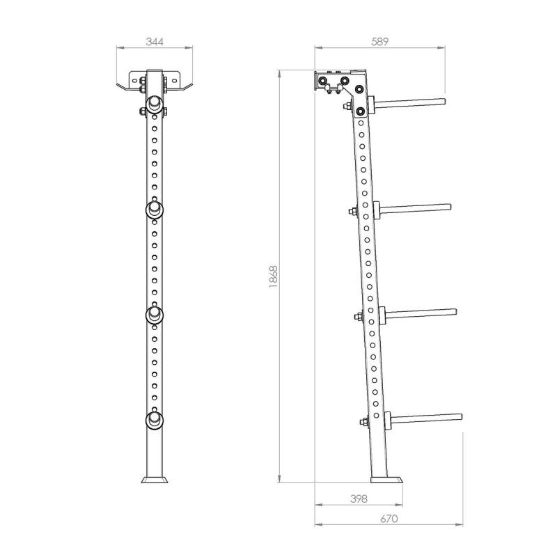 ATX Wall Storage Rack 30 mm - Fitness Seller