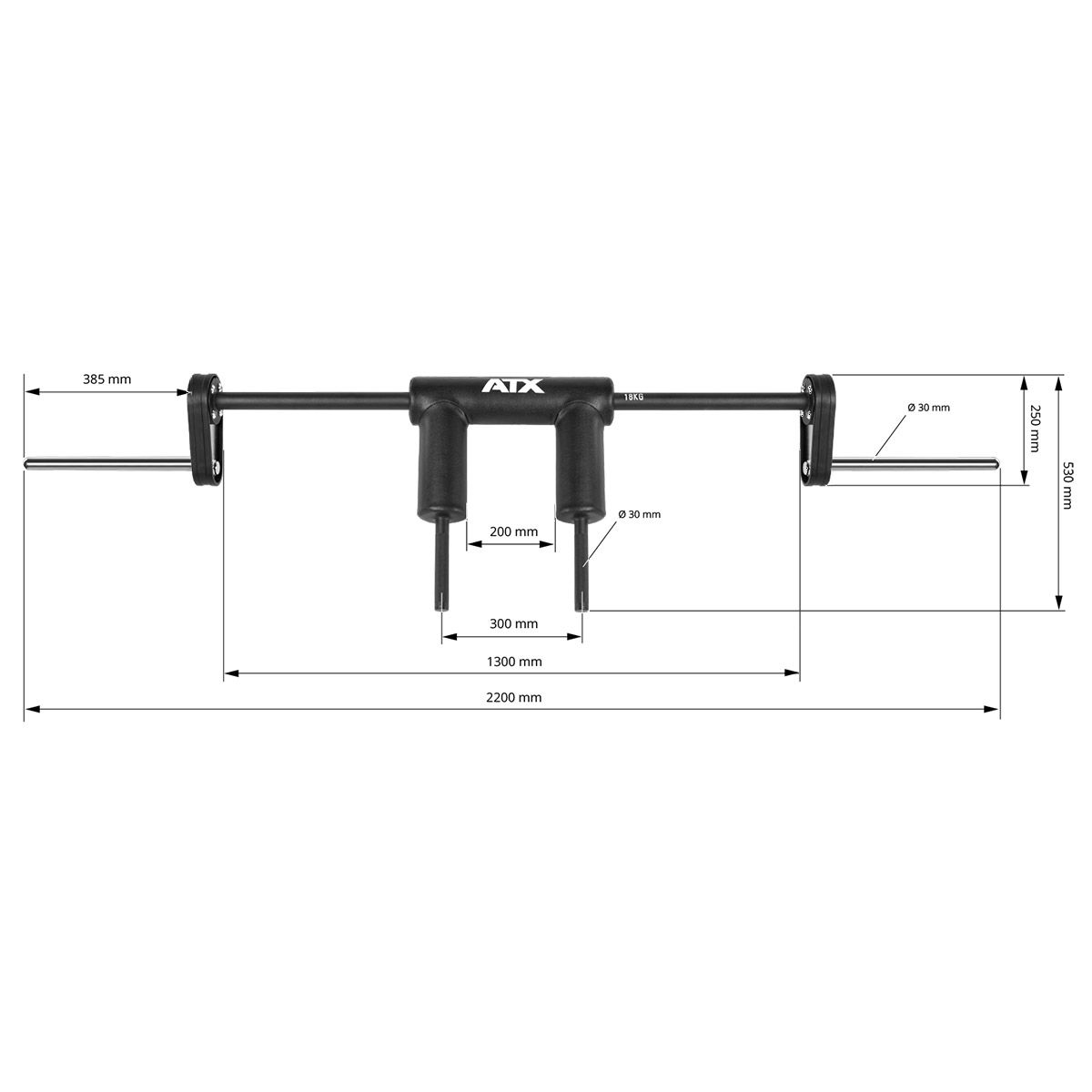 ATX Safety Squat Bar 30 mm - Fitness Seller